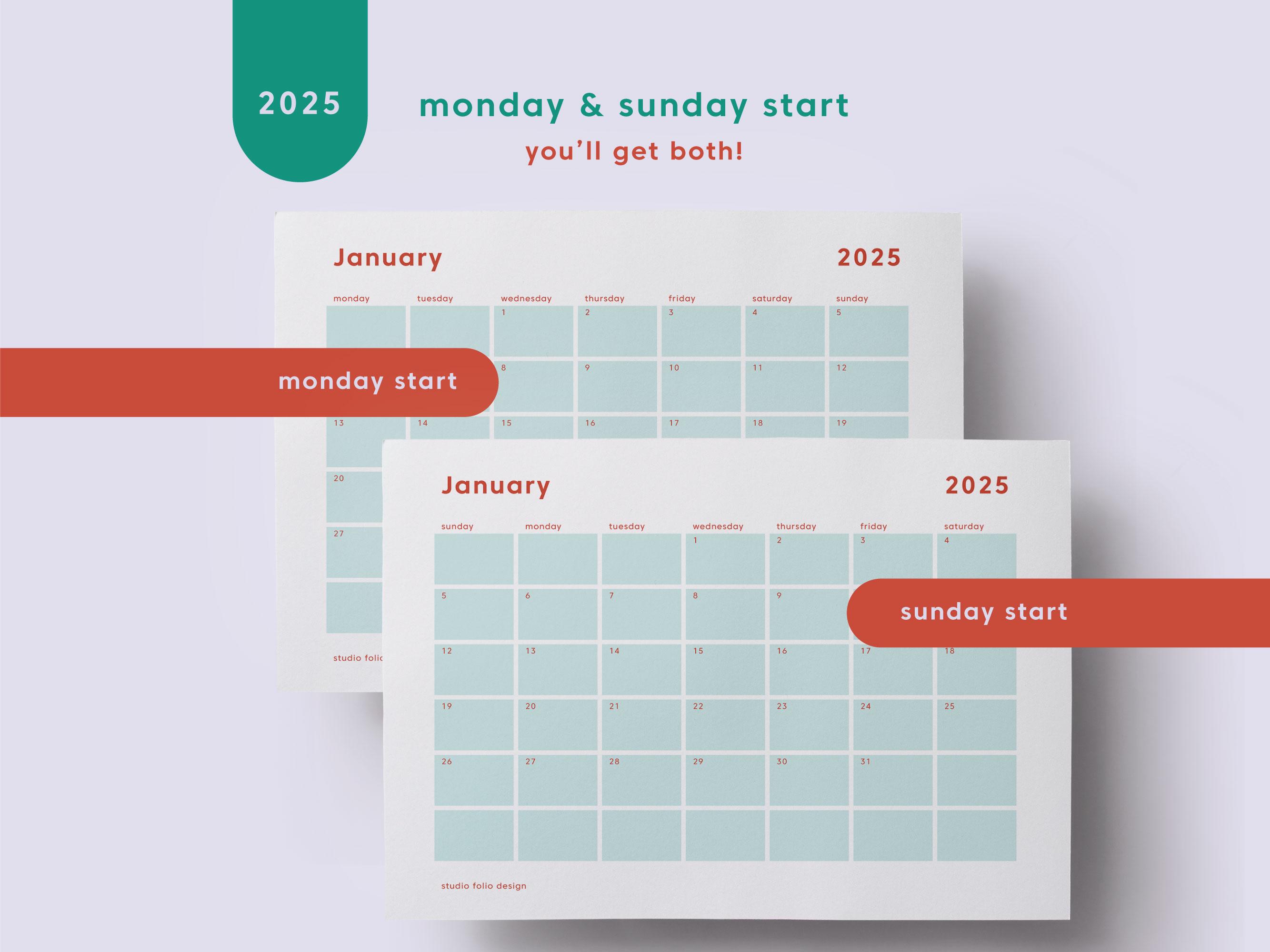 2025 Monthly Planner Printable Calendar 2025 Minimalist Colourful ...