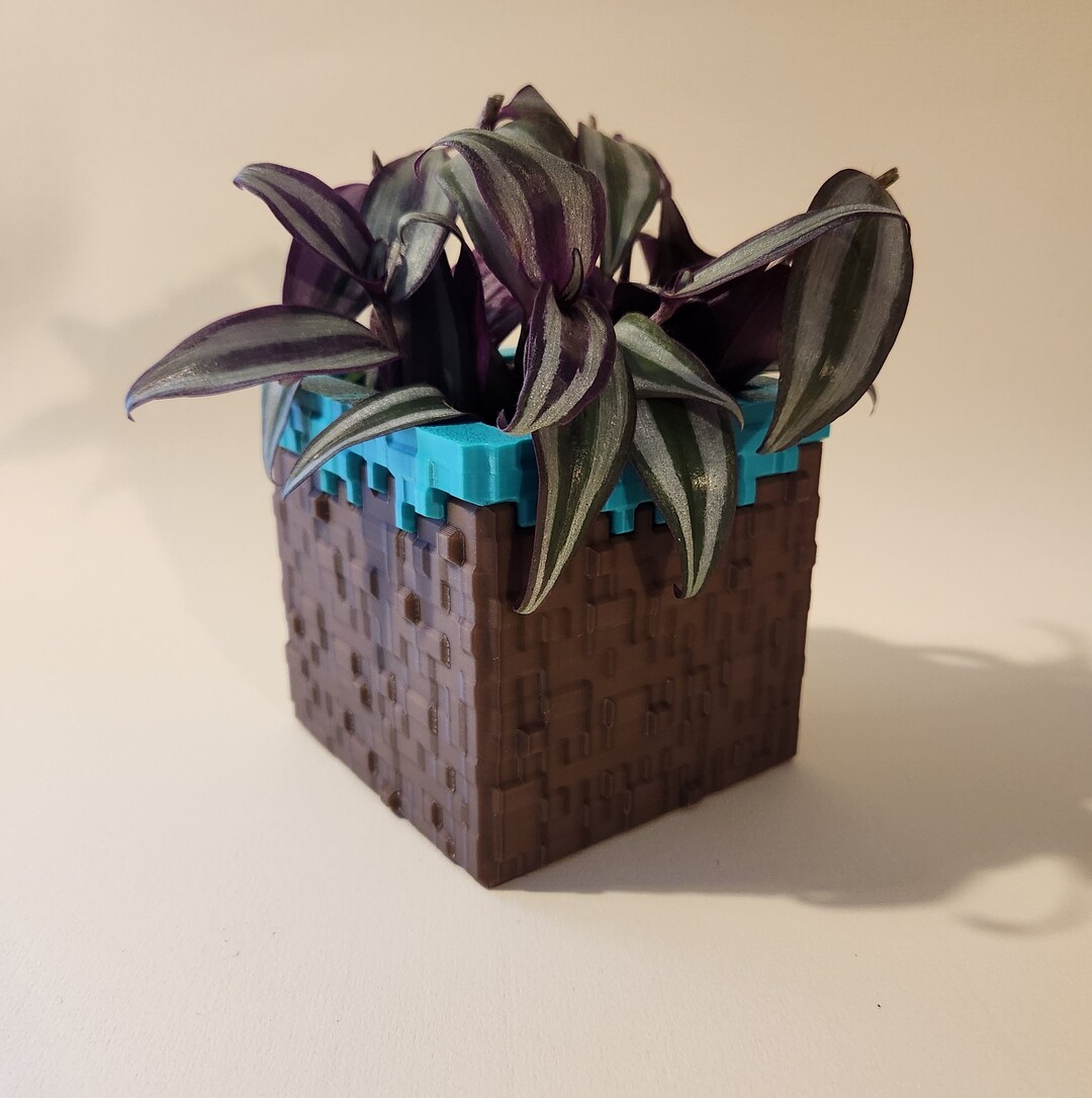 Minecraft Grass Dirt Block Planter - Etsy