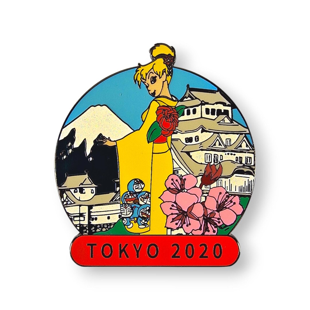 Fa. Tinkerbell & Doraemon Tokyo 2020 Grade B Fantasy Disney Pin Tall 2 ...