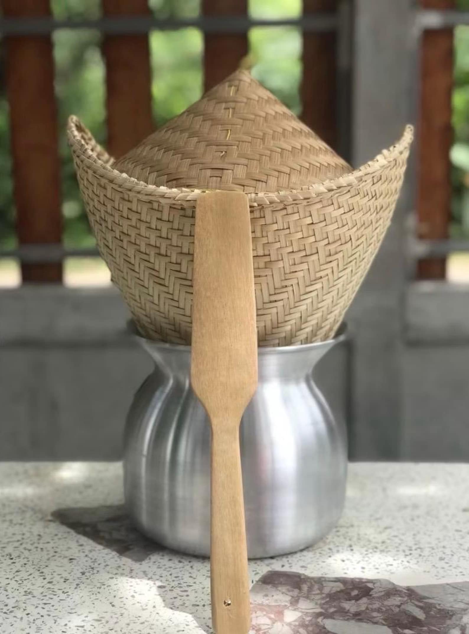 Handmade Bamboo Sticky Rice Steamer Set for Thai Cooking Ideal for ...