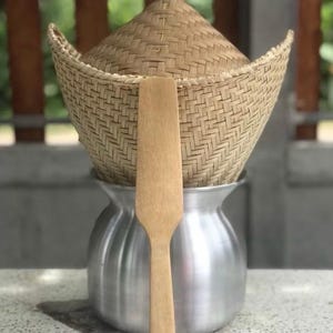 Handmade Bamboo Sticky Rice Steamer Set: Traditional Thai Cooking - Etsy