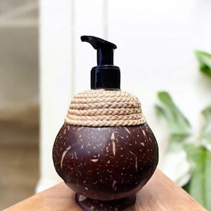 Set 2 Bottles Coconut Shell Soap Dispenser Eco-friendly Handmade ...