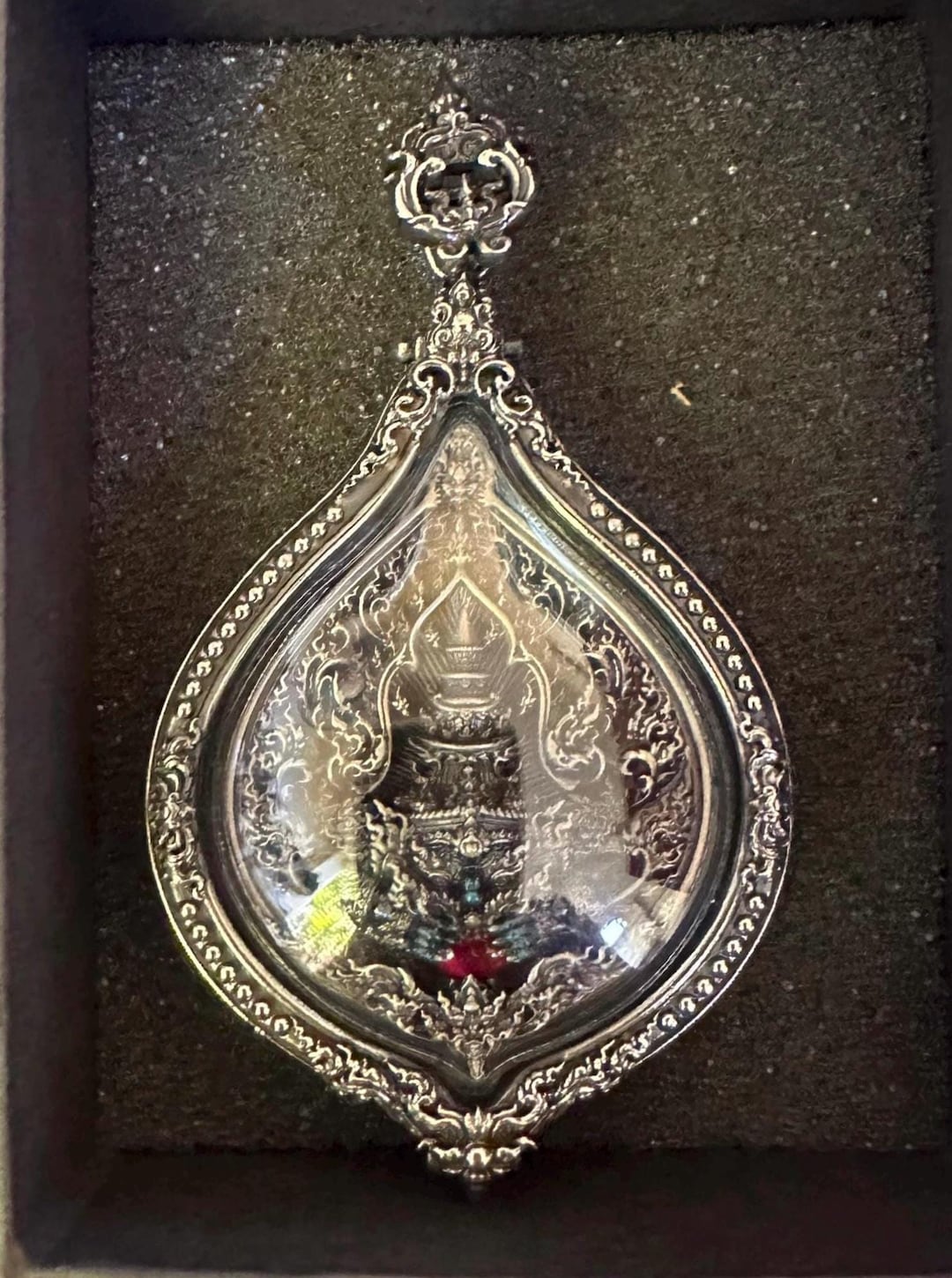 Sacred Phra Rahu Amulet - Buddhist Art Design White Bronze Frame ...