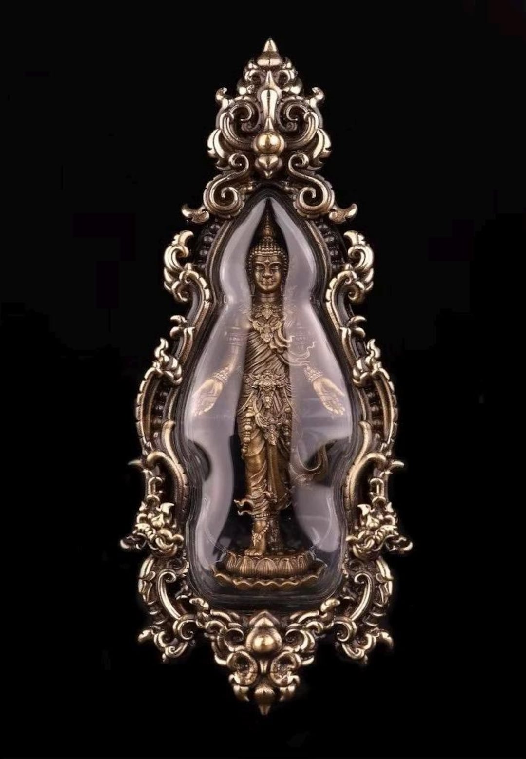 Phra Phrom Amulet: Thai Buddha Pendant, White Bronze Casing - Etsy