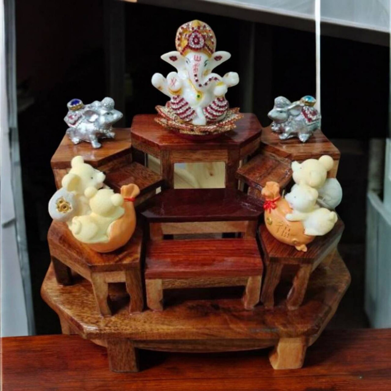 Handcrafted Teak Wood Altar Mini Buddha Authentic Thai Teakwood Table ...