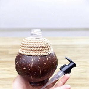 Set 2 Bottles Coconut Shell Soap Dispenser Eco-friendly Handmade ...