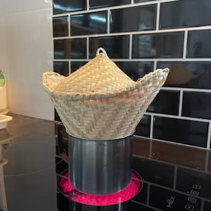 Thai Sticky Rice Basket Steaming Pot Set Handmade Set Bamboo ...