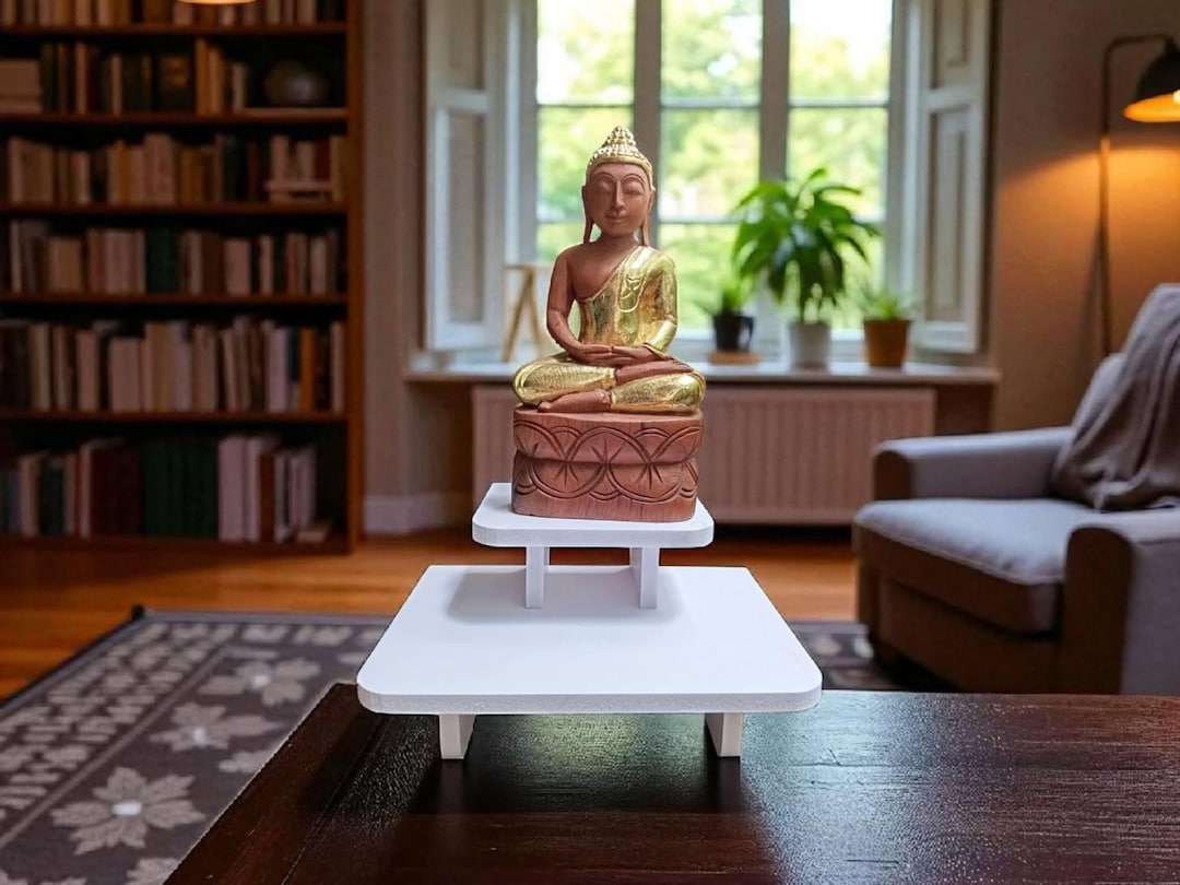Buddhist Altar Two-tier Buddha Display Stand Minimalist Wooden ...