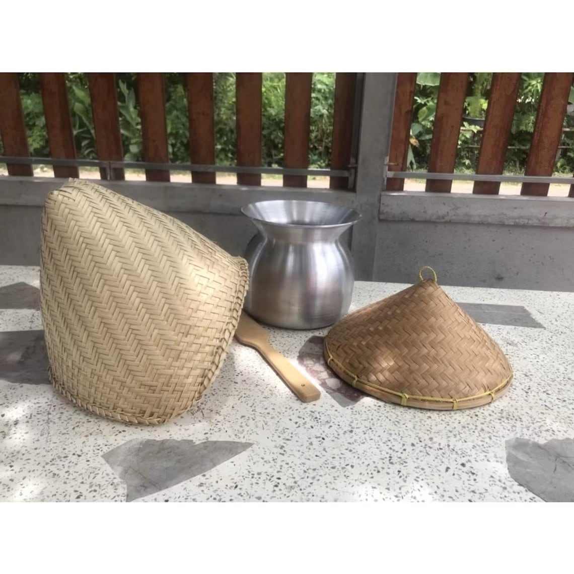 Handmade Bamboo Sticky Rice Steamer Set for Thai Cooking Ideal for ...