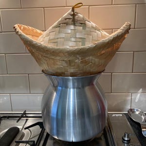 Handmade Bamboo Sticky Rice Steamer Set: Traditional Thai Cooking - Etsy