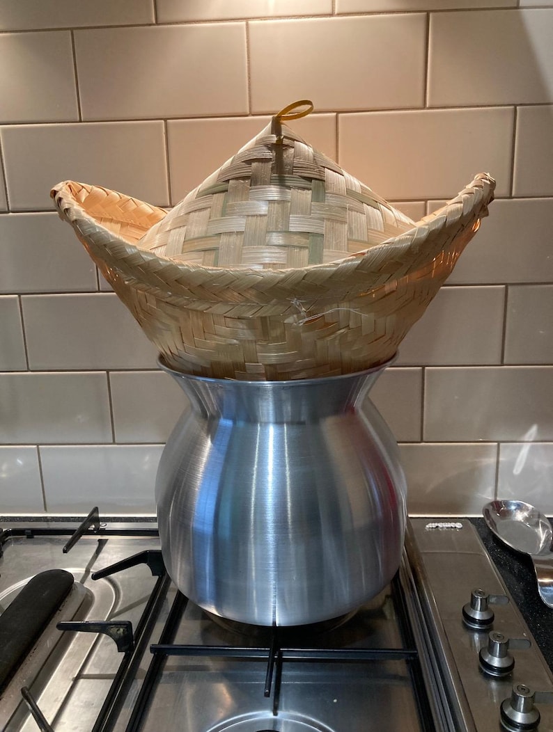 Handmade Bamboo Sticky Rice Steamer Set: Traditional Thai Cooking - Etsy