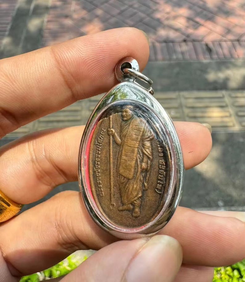 Thai Amulet Pendant Lp Maha Sila Sirichanto Coin Buddhist for Love and ...