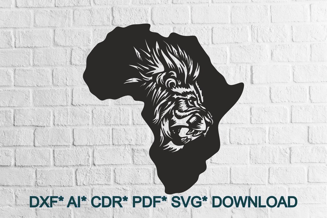 Lion SVG DXF, Animals Cut File Laser, Dxf for Plasma, Lion Cnc Wood ...