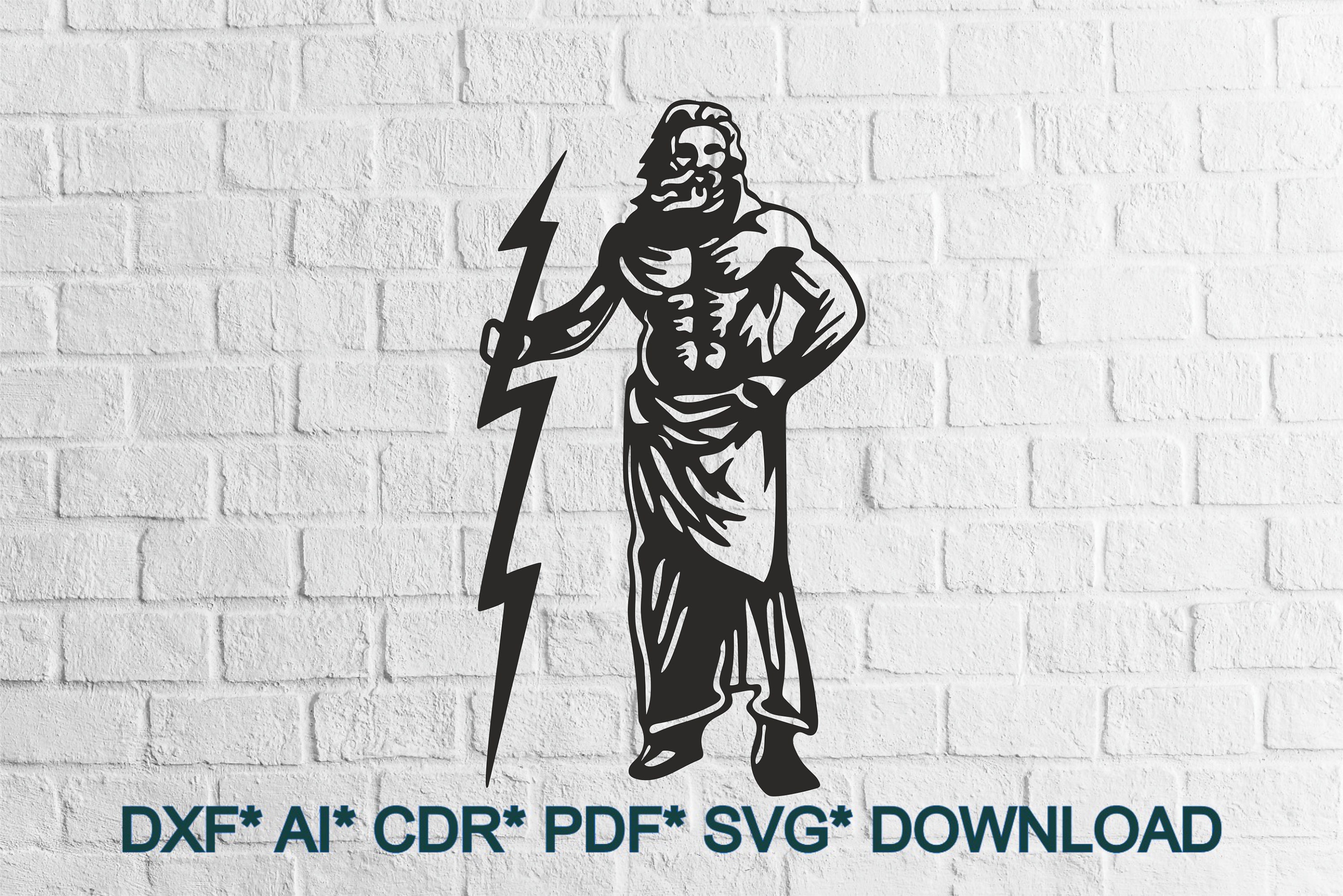 God Zeus SVG, God Cut File Laser, Dxf for Plasma, Lightning Cnc Wood ...