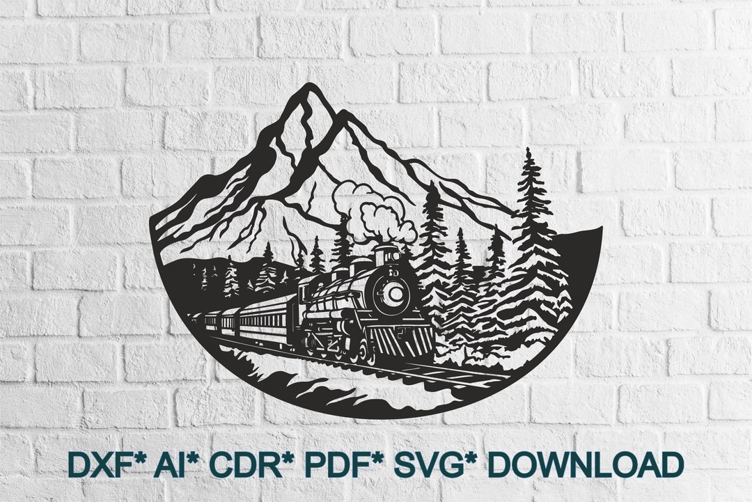 Train - SVG/DXF - Train Svg\dxf - Digital Download (dxf, Svg, Pdf, Cdr ...