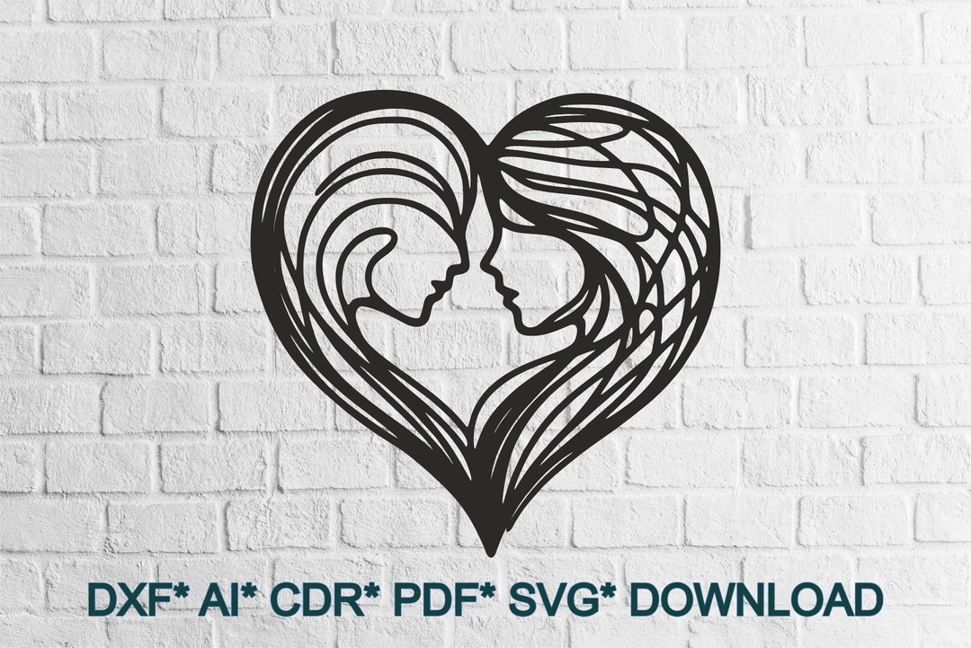 Heart SVG/DXF Digital Download Dxf, Svg, Pdf, Cdr, Ai Laser CNC Plasma ...