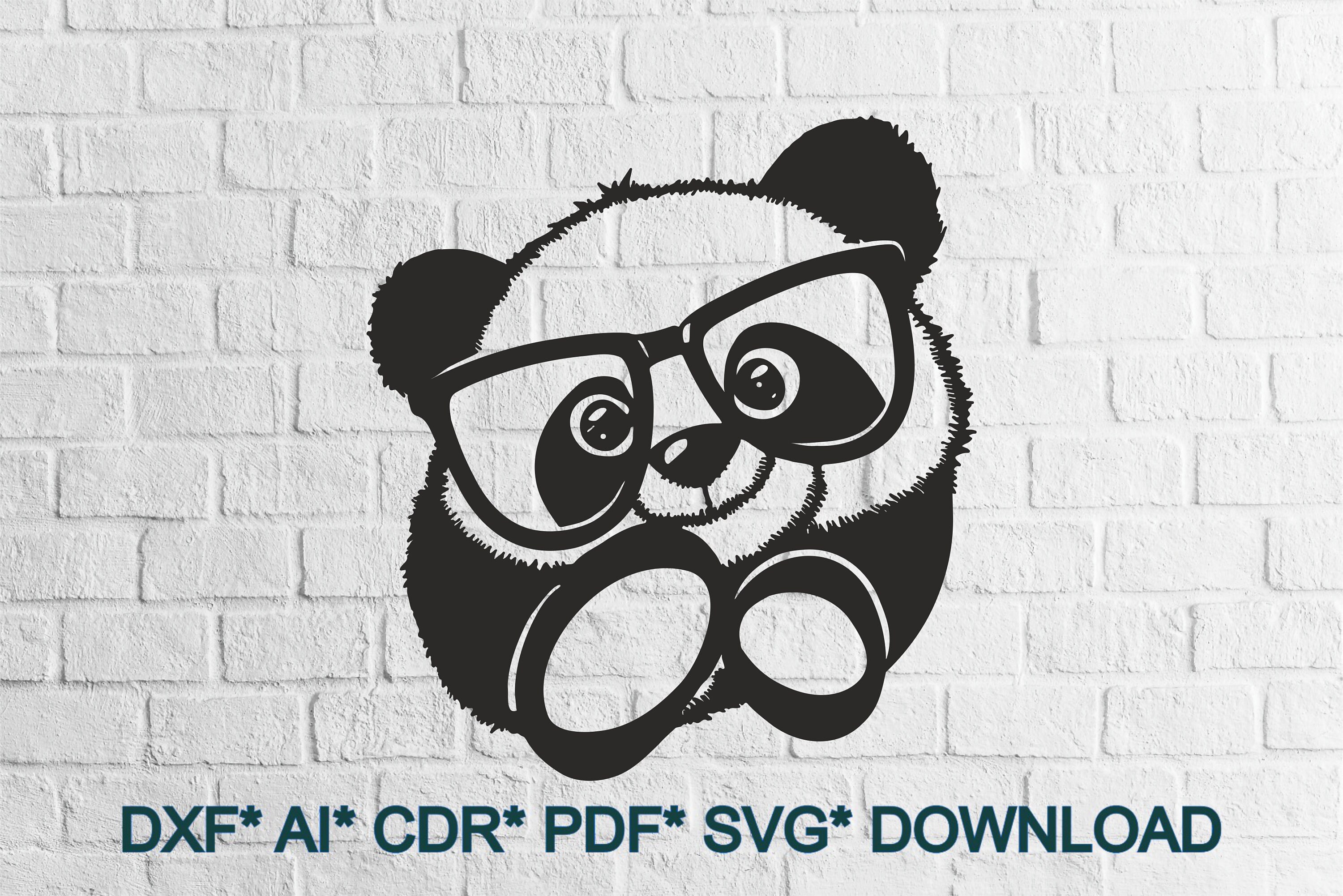 Panda SVG DXF, Animals Cut File Laser, Dxf for Plasma, Panda Cnc Wood ...
