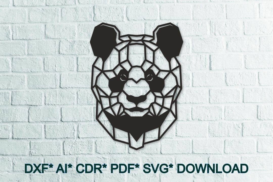 Geometric Panda Digital Files – Panda SVG, Panda DXF , Dxf Svg Pdf Ai ...