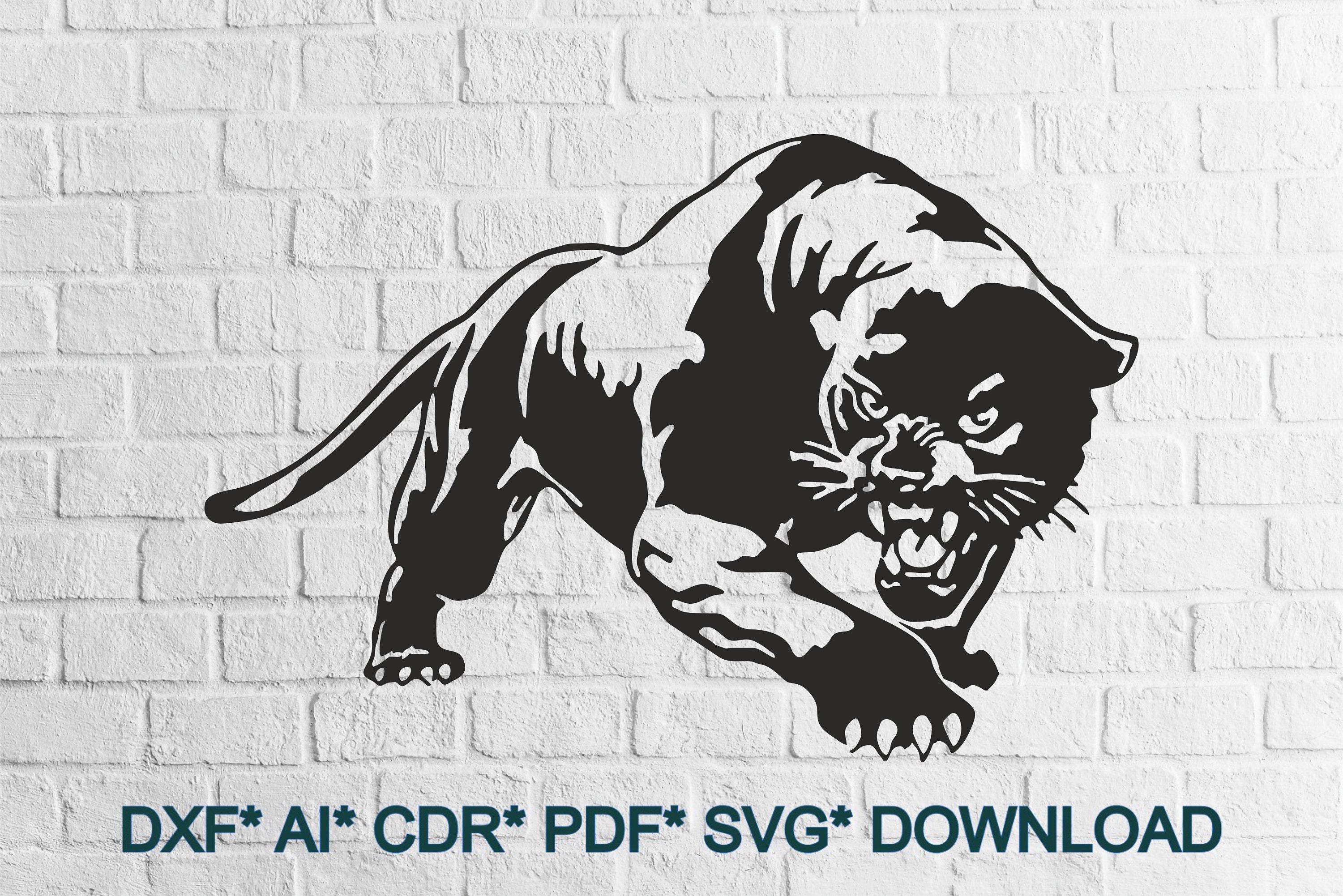 Jaguar SVG DXF, Animals Cut File Laser, Dxf for Plasma, Jaguar Cnc Wood ...