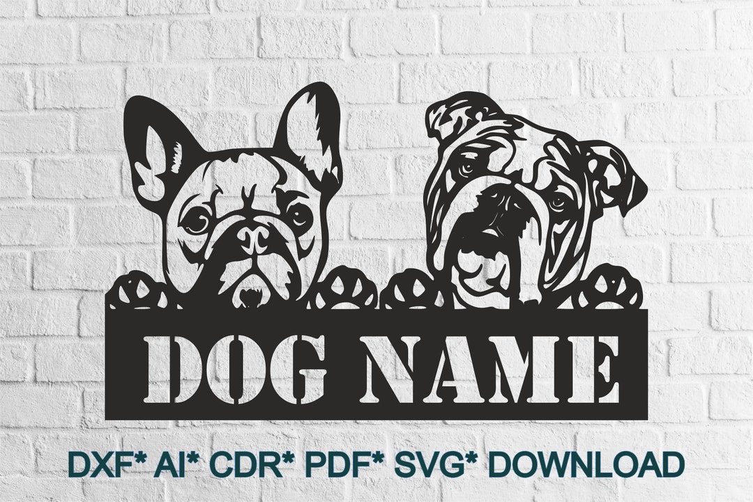 French Bulldog and English Bulldog - SVG/DXF - Animal Svg\dxf - Digital ...