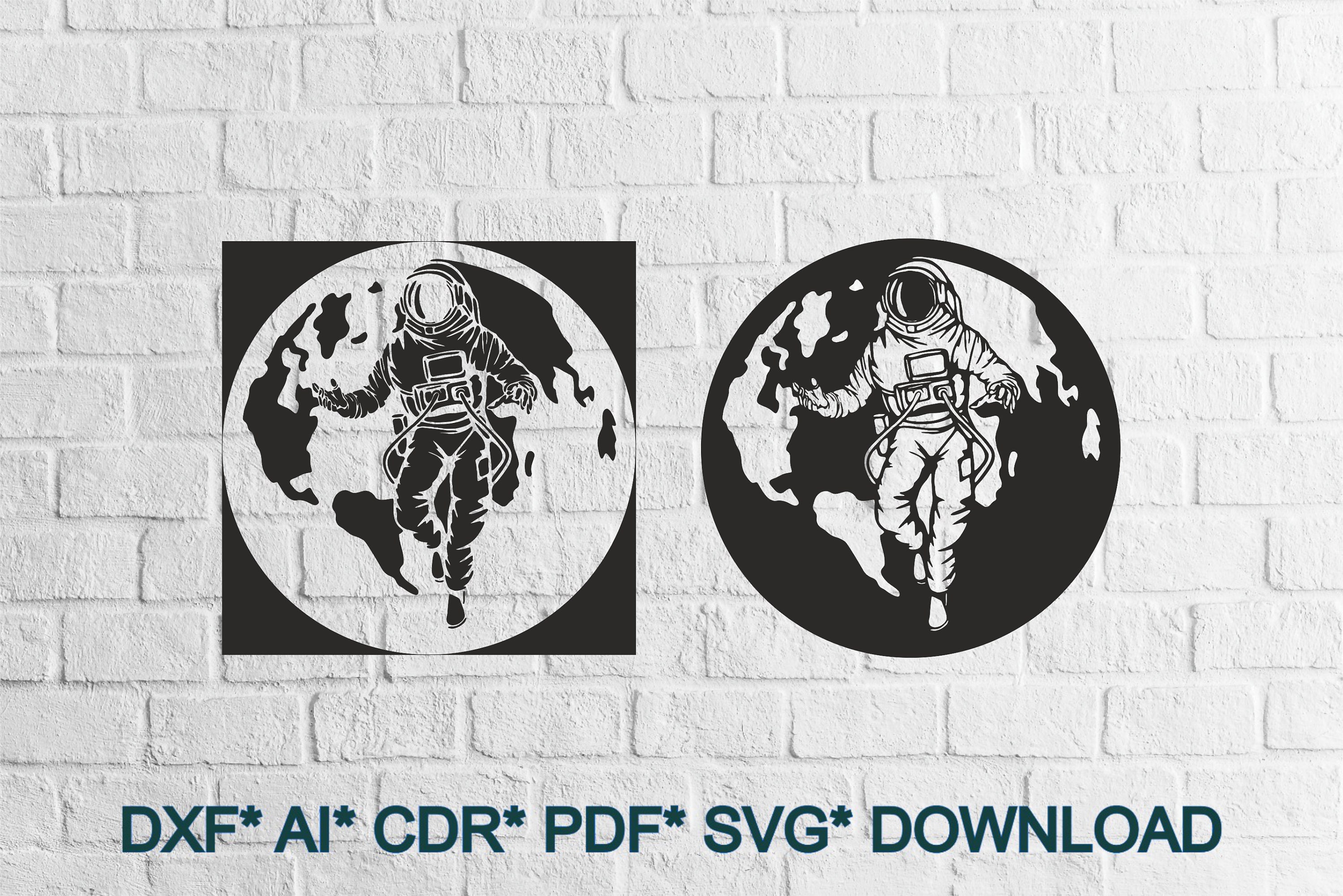 Astronaut SVG/DXF Digital Download dxf, Svg, Pdf, Cdr, Ai Laser CNC ...