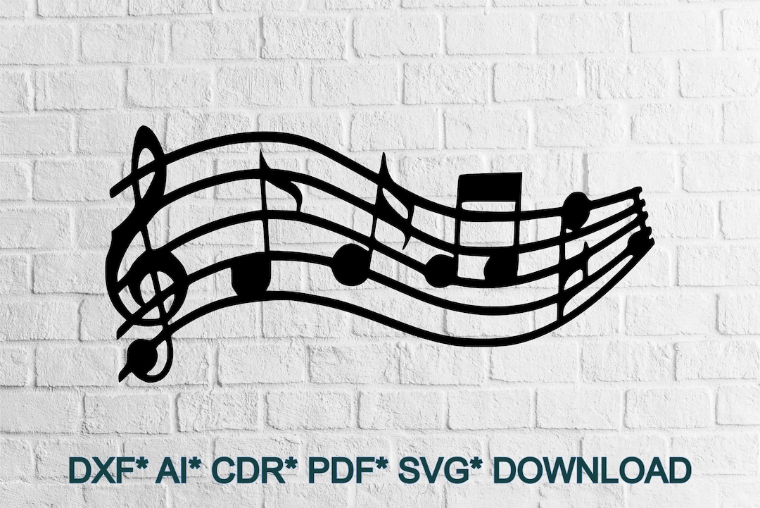 Music Note SVG/DXF Digital Download dxf, Svg, Pdf, Cdr, Ai Laser CNC ...