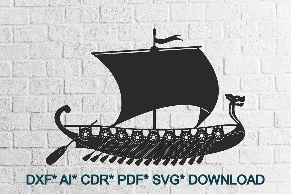 Viking Ship SVG, Ship Cut File Laser, Dxf for Plasma, War Cnc Wood Wall ...