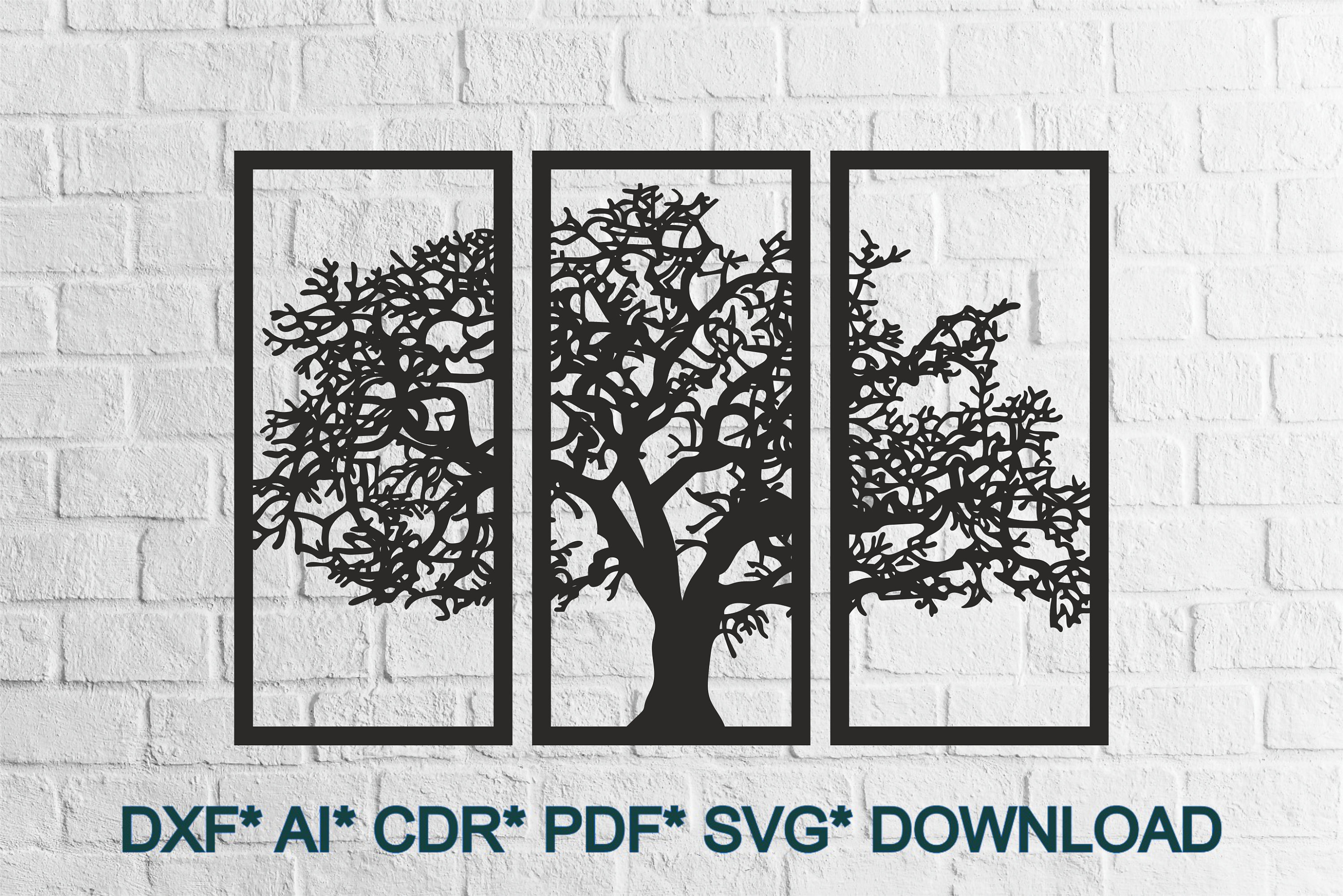 Tree Panel SVG/DXF Digital Download dxf, Svg, Pdf, Cdr, Ai Laser CNC ...
