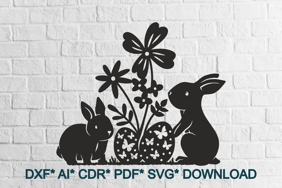 Rabbit SVG/DXF Animal Svgdxf Digital Download dxf, Svg, Pdf, Cdr, Ai ...