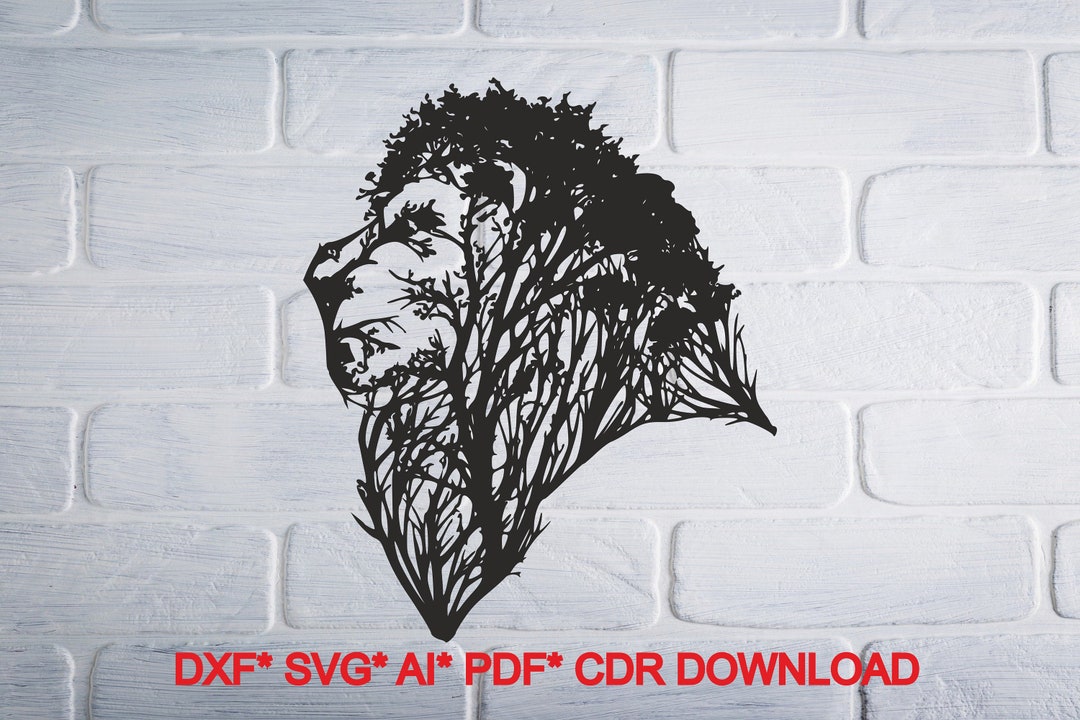 Lion SVG DXF, Animals Cut File Laser, Dxf for Plasma, Lion Cnc Wood ...