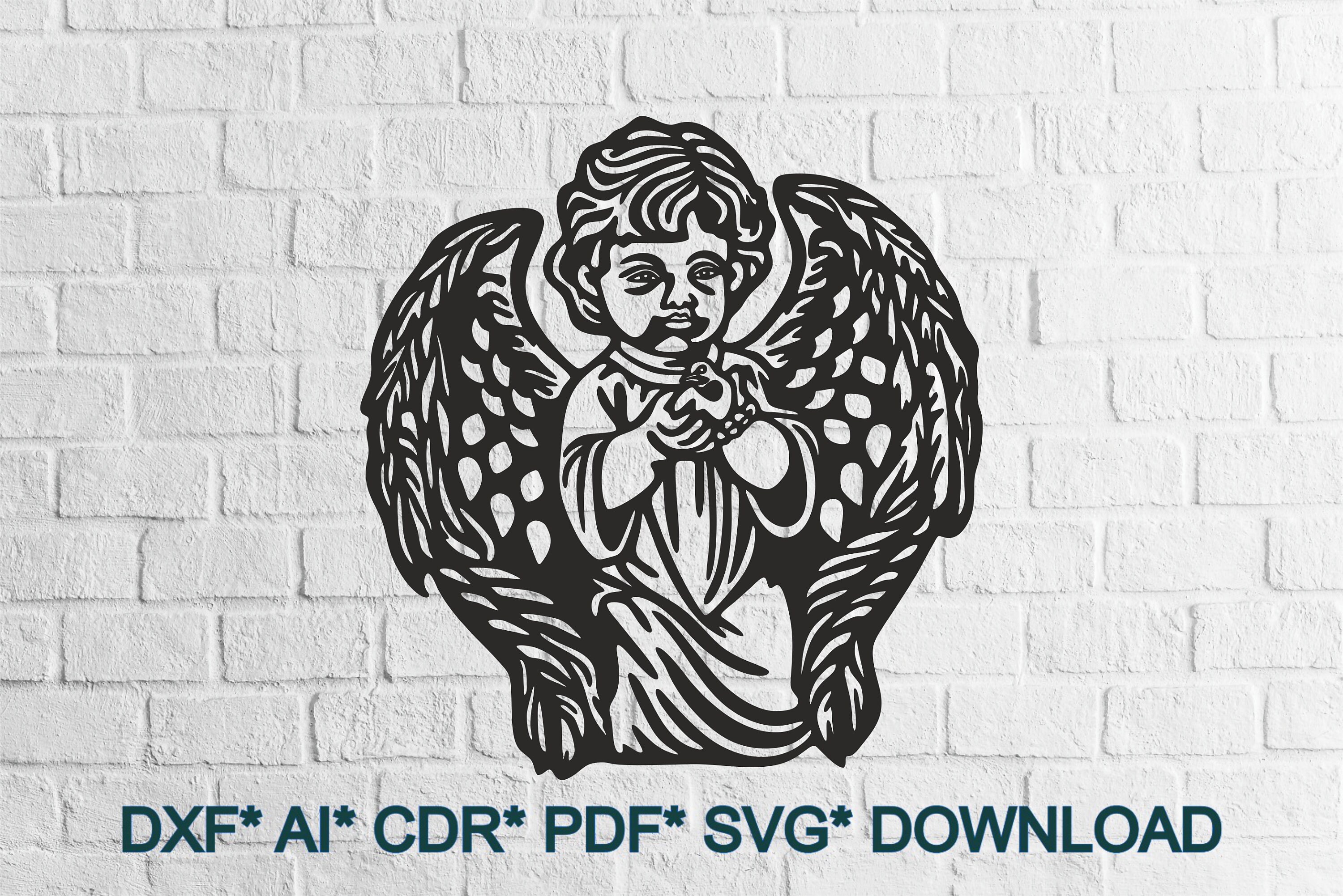 Angel SVG, Angel Cut File Laser, Dxf for Plasma, Prayer Cnc Wood Wall ...