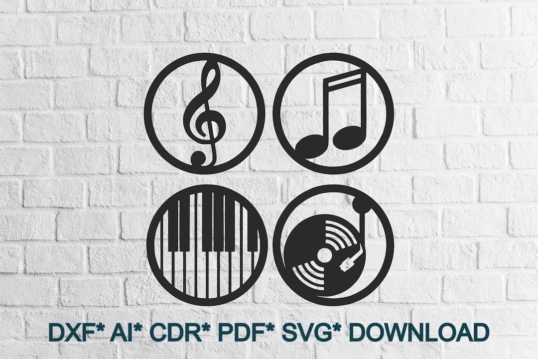 Music Note SVG, Music Cut File Laser, Dxf for Plasma, Note Cnc Wood ...