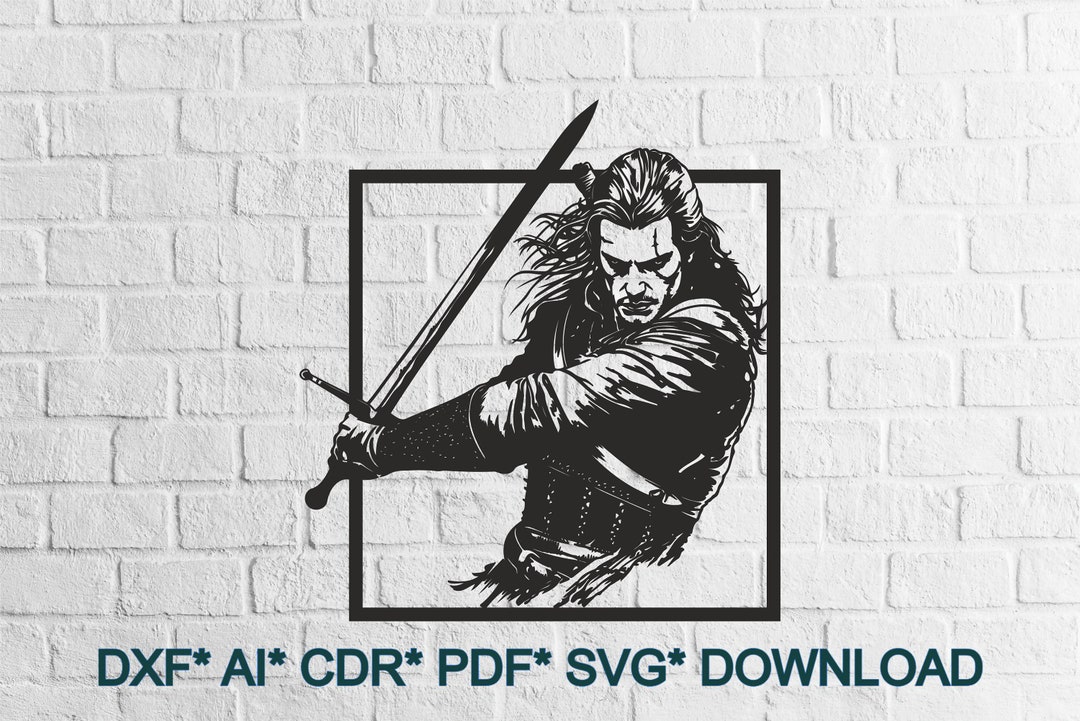 Witcher SVG, Geralt of Rivia Cut File Laser, Dxf for Plasma, Cnc Wood ...