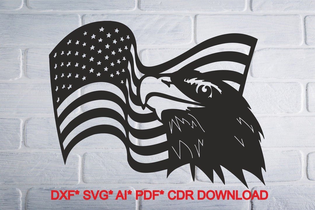 American Flag SVG, Flag Cut File Laser, Dxf for Plasma, Eagle Cnc Wood ...