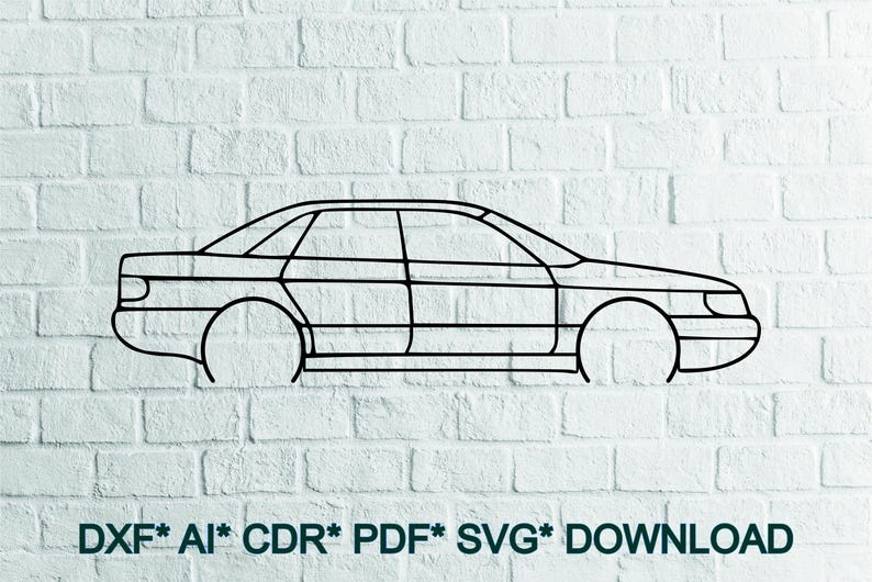 Audi 100 C3 1987 Digital Files – Audi 100 C3 1987 SVG , Car DXF , Dxf ...