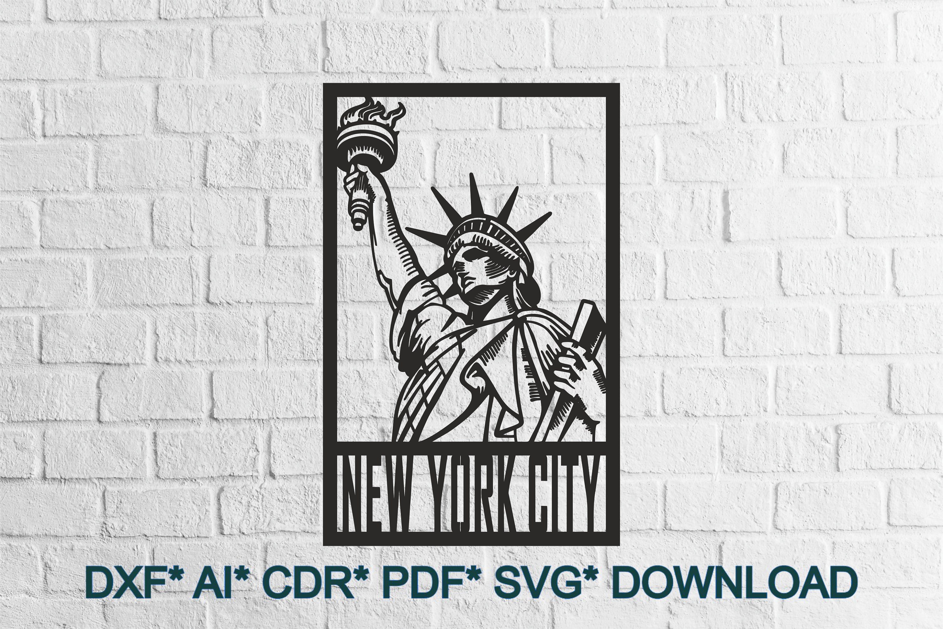Statue of Liberty SVG, Liberty Cut File Laser, Dxf for Plasma, Cnc Wood ...