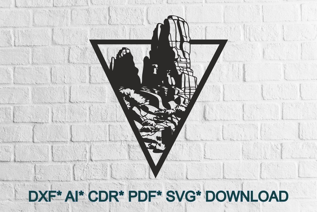 Mountain SVG/DXF Mountain Svgdxf Digital Download dxf, Svg, Pdf, Cdr ...