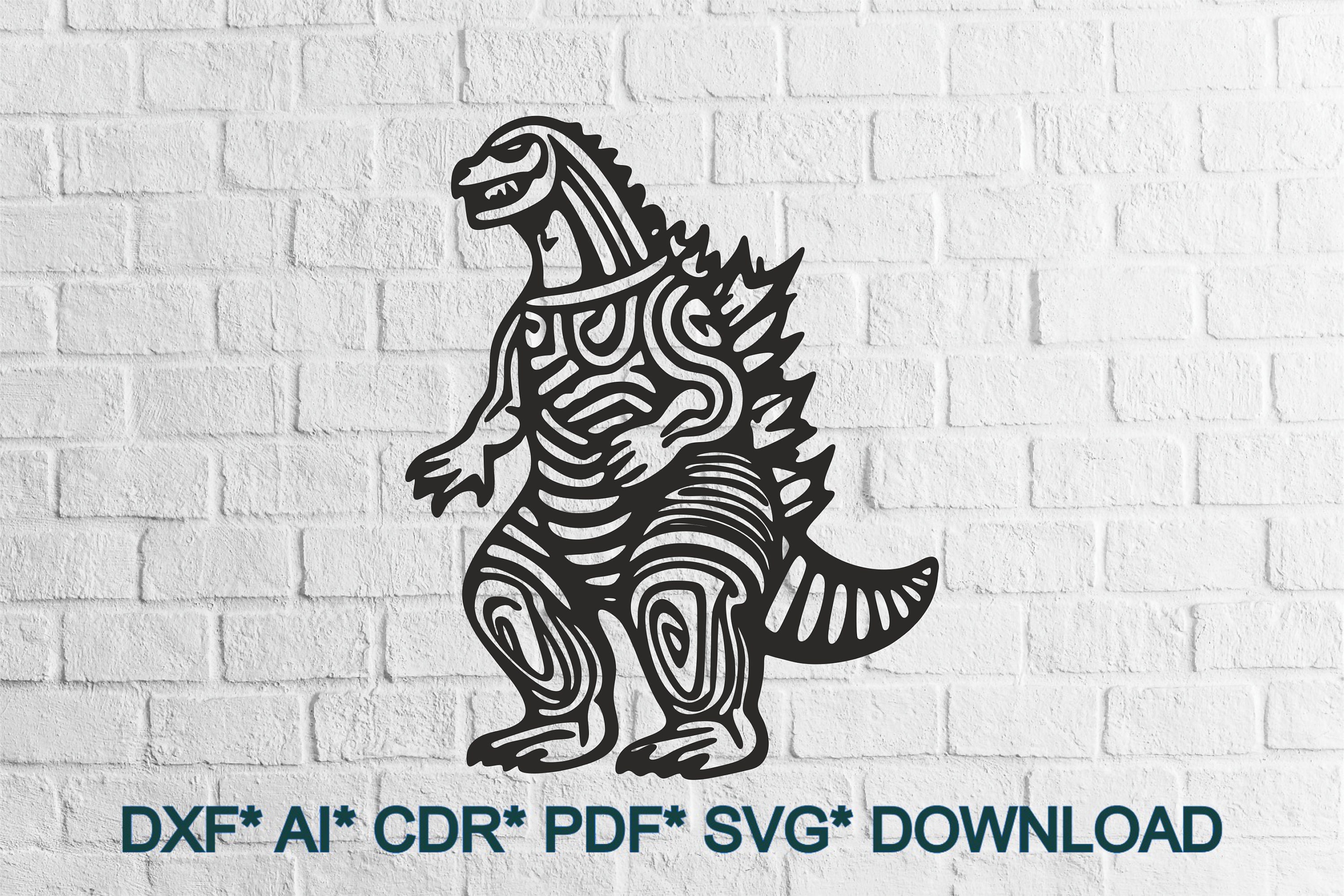 Godzilla SVG, Animals Cut File Laser, Dxf for Plasma, Mythology Cnc ...