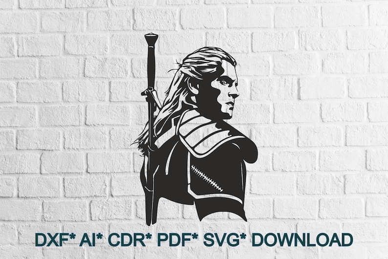 Geralt of Rivia SVG, Witcher Cut File Laser, Dxf for Plasma, Cnc Wood ...