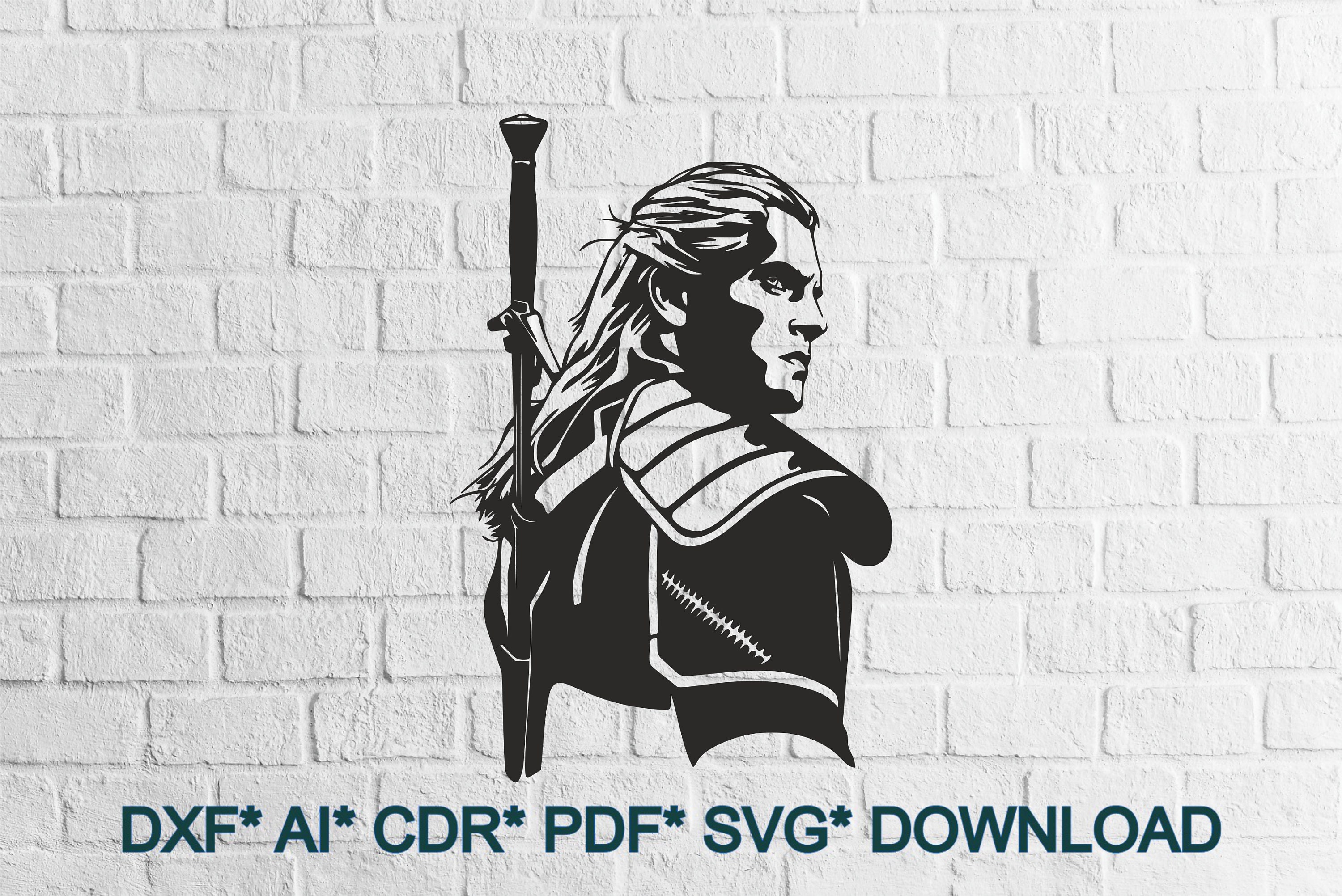 Geralt of Rivia SVG, Witcher Cut File Laser, Dxf for Plasma, Cnc Wood ...