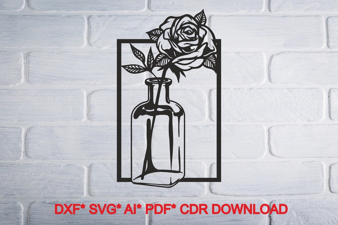 Flor SVG/DXF Descarga digital Dxf, Svg, Pdf, Cdr, Ai Láser CNC Plasma ...
