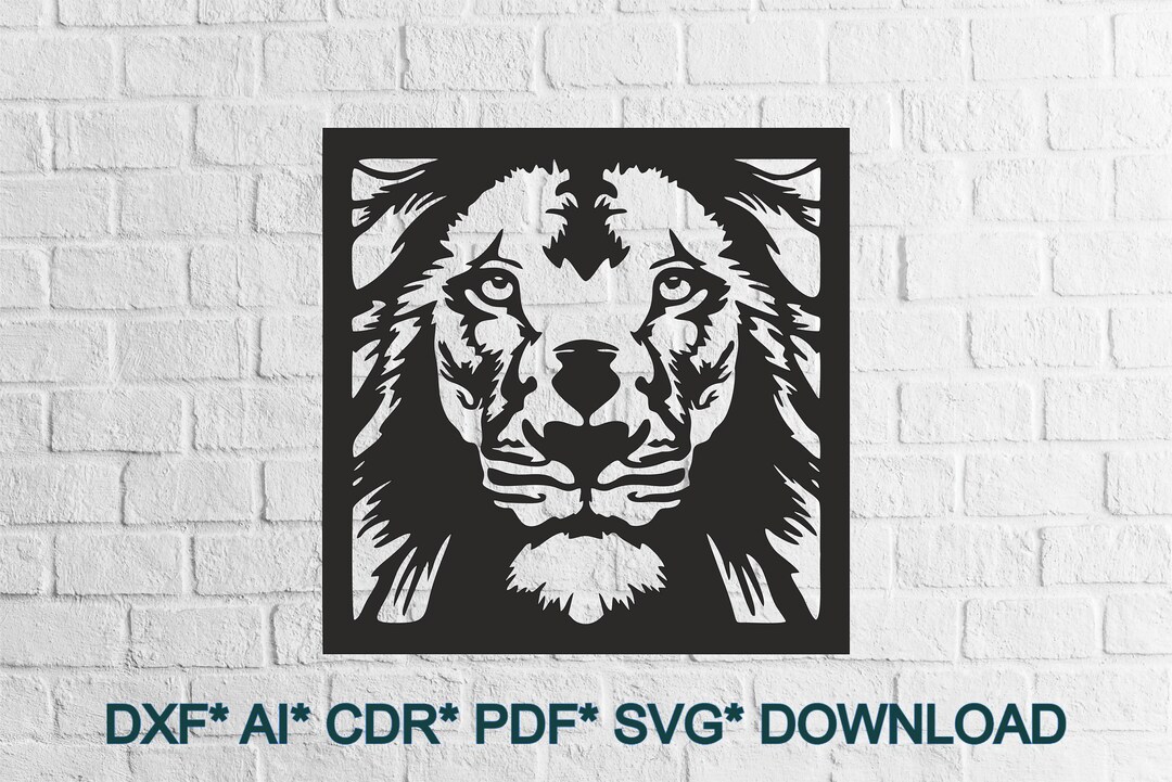 Lion SVG DXF, Animals Cut File Laser, Dxf for Plasma, Lion Cnc Wood ...