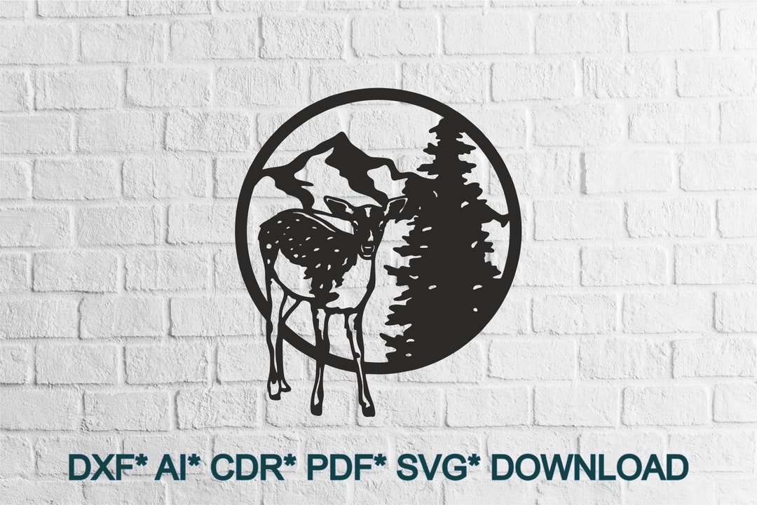 Gazelle SVG DXF, Animals Cut File Laser, Dxf for Plasma, Tree Cnc Wood ...