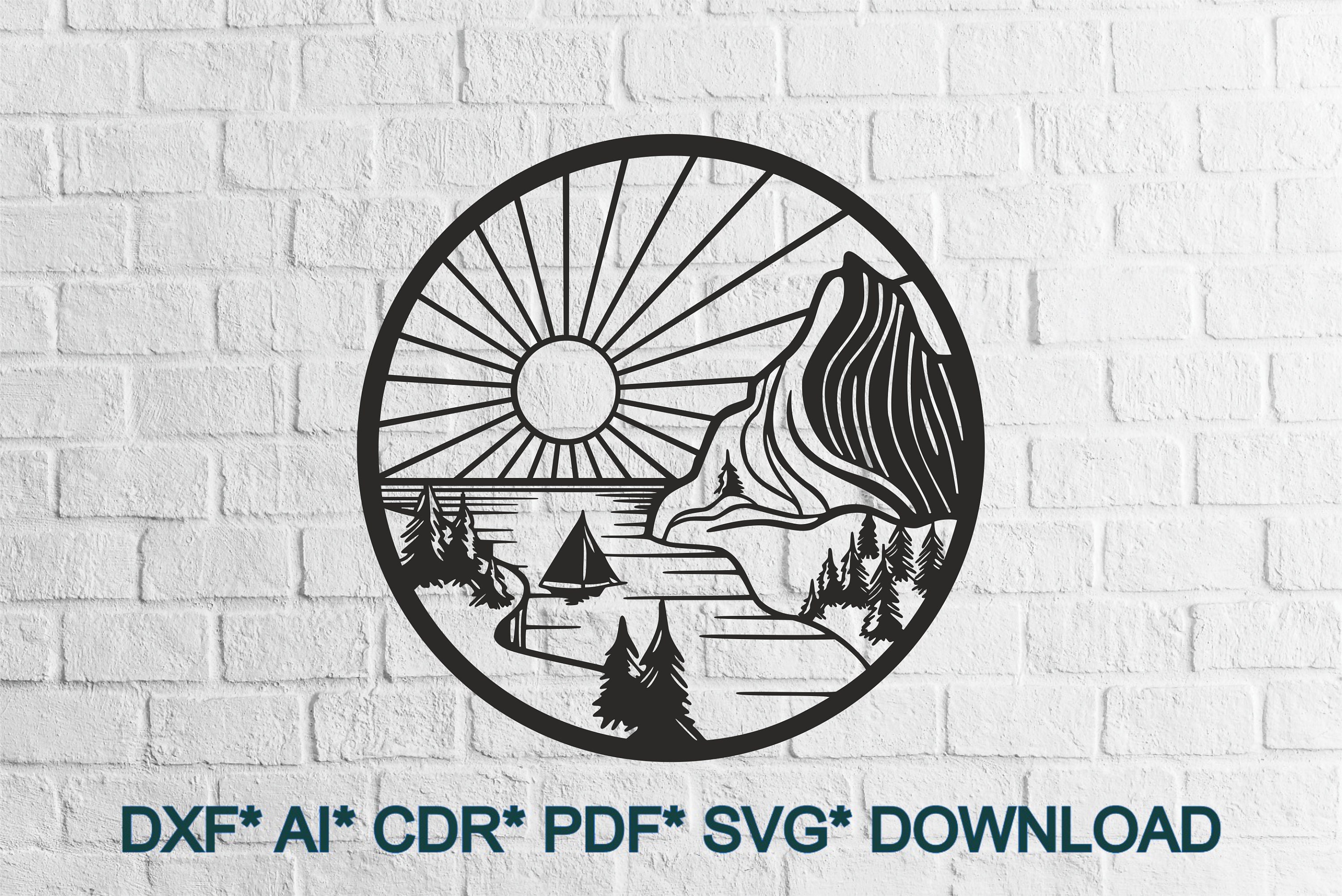 Sun Rise - SVG/DXF - Sun Svg\dxf - Digital Download (dxf, Svg, Pdf, Cdr ...