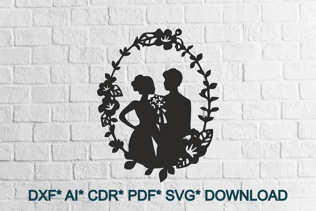 Marriage SVG, Couple Cut File Laser, Dxf for Plasma, Tree Cnc Wood Wall ...