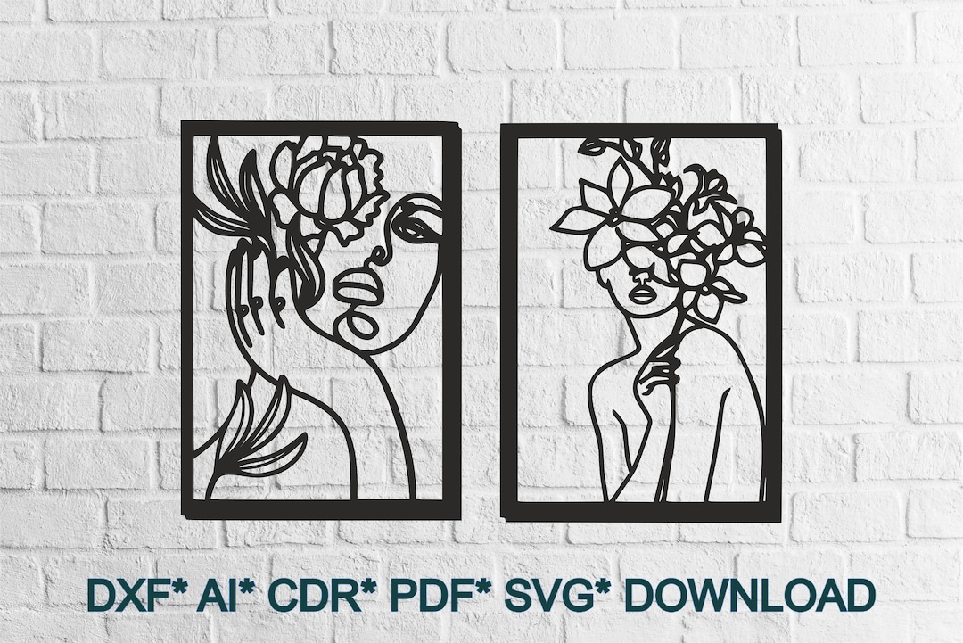 Woman SVG/DXF Digital Download dxf, Svg, Pdf, Cdr, Ai Laser CNC Plasma ...