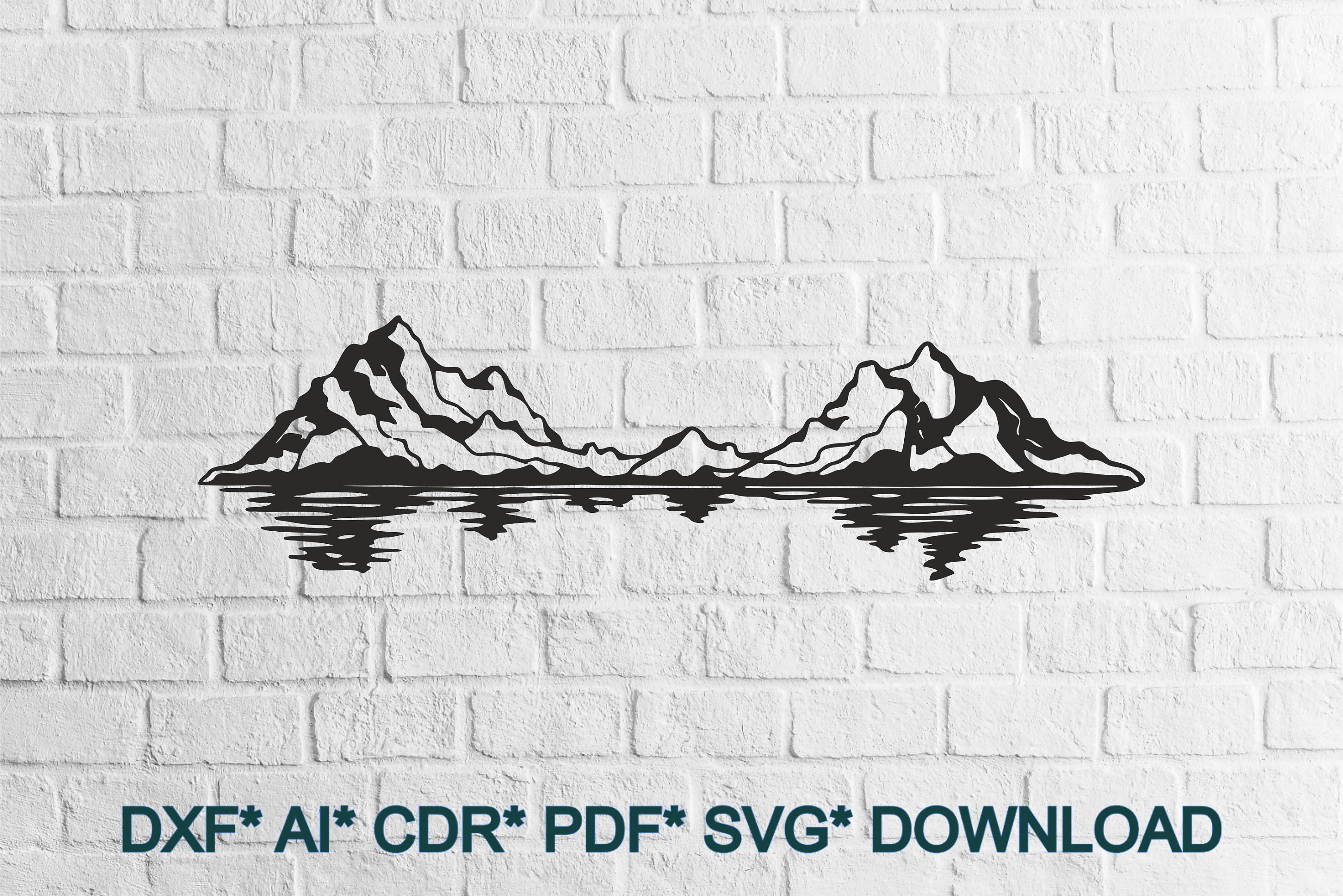 Mountain - SVG/DXF - Sea Svg\dxf - Digital Download (dxf, Svg, Pdf, Cdr ...