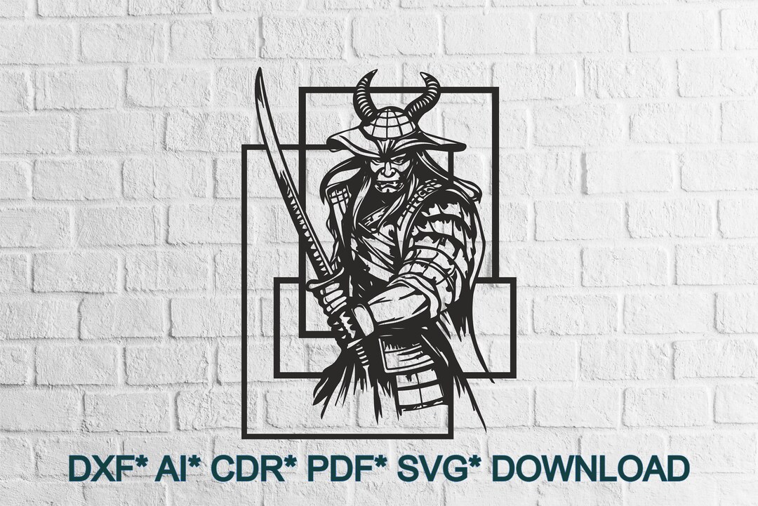 Samurai SVG, Warrior Cut File Laser, Dxf for Plasma, Katana Cnc Wood ...