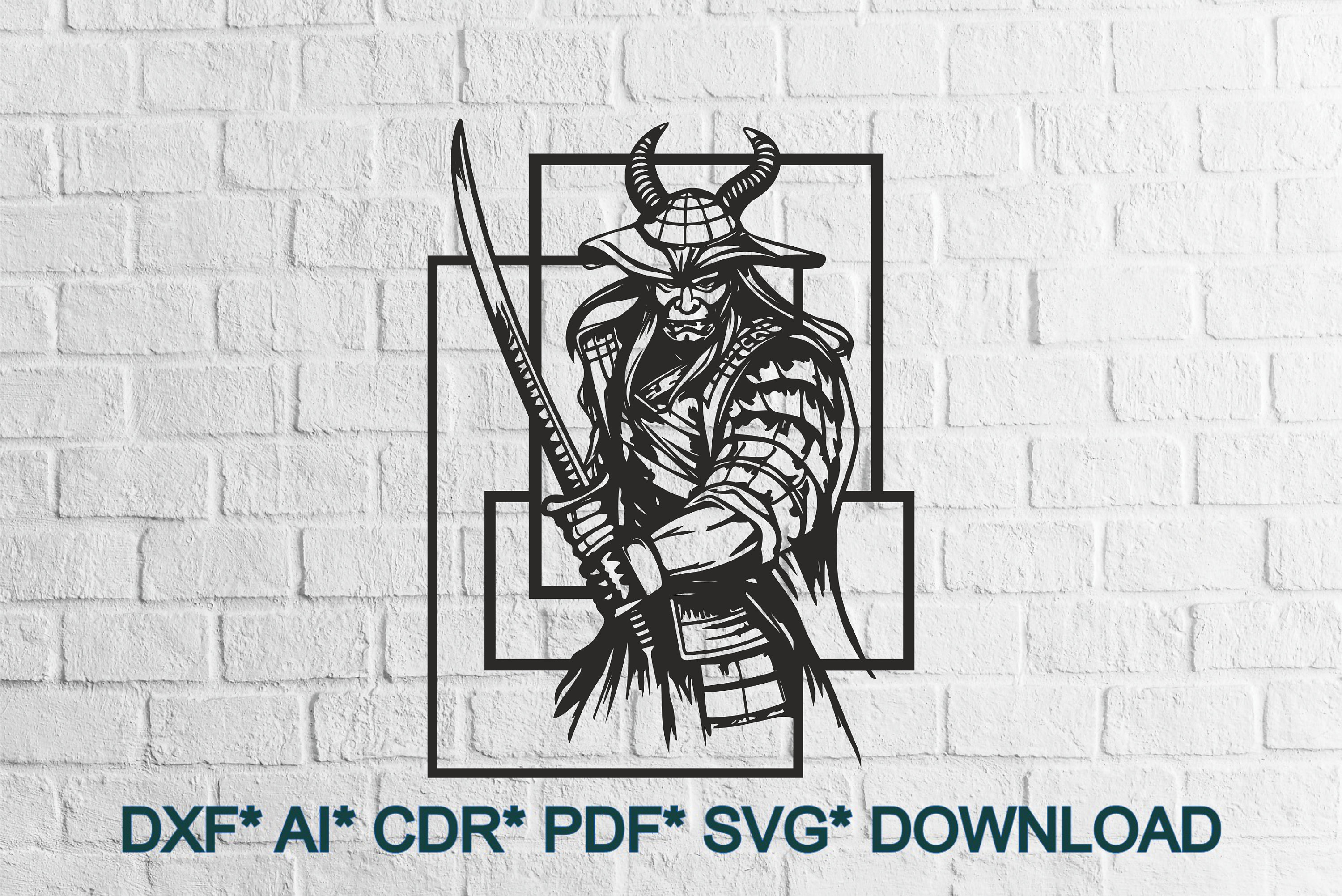 Samurai SVG, Warrior Cut File Laser, Dxf for Plasma, Katana Cnc Wood ...