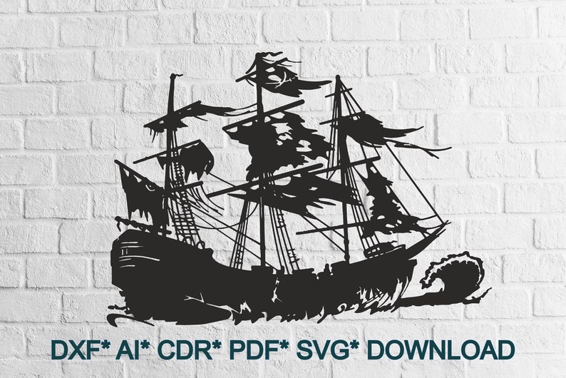 Pirates SVG, Sea Cut File Laser, Dxf for Plasma, Ship Cnc Wood Wall ...